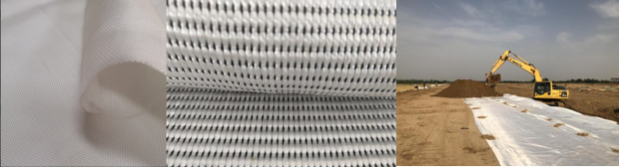 Polyester Non Woven Geotextile Drainage Fabric White 150GSM